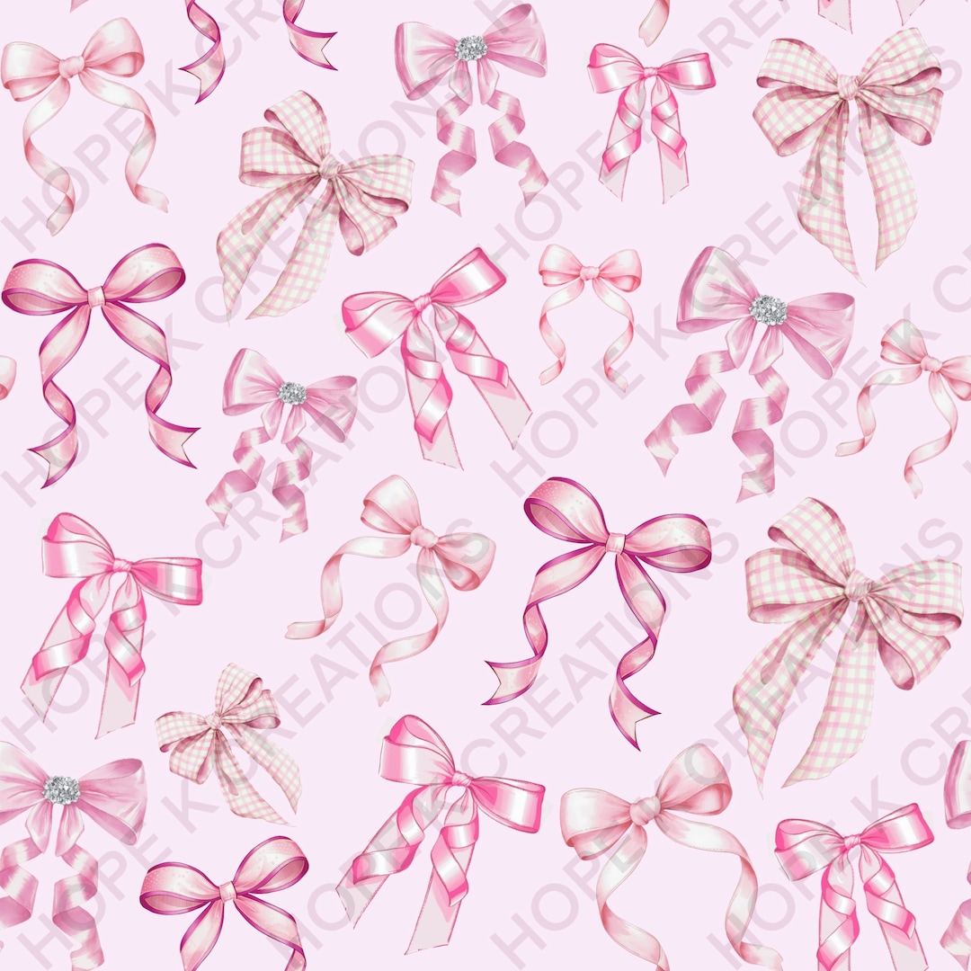 Pink Bow Seamless Pattern PNG, Fabric Digital Design, Bow Digital Pattern, Seamless Pattern ...