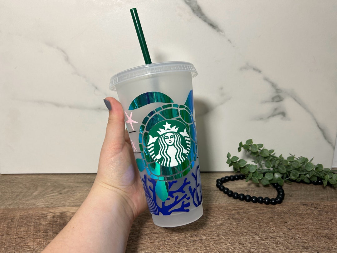 Turtle Cold Cup, Under the Sea Iced Coffee Cup, Sea Turtle Tumbler ...