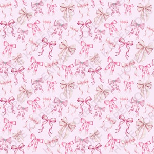 Pink Bow Seamless Pattern PNG, Fabric Digital Design, Bow Digital ...