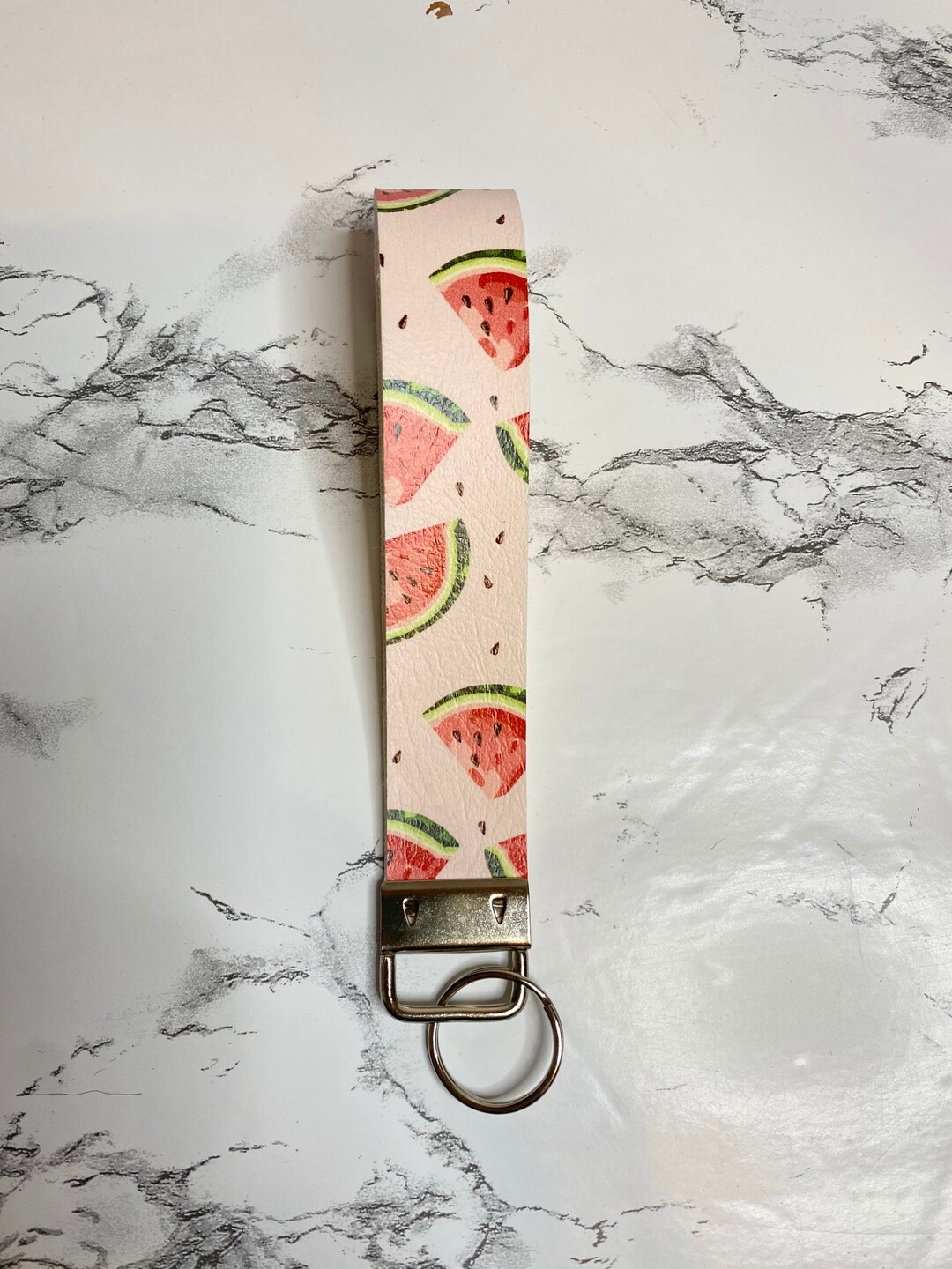 Faux Leather Watermelon Keyfob L Fruit Inspired L Keychain L ...