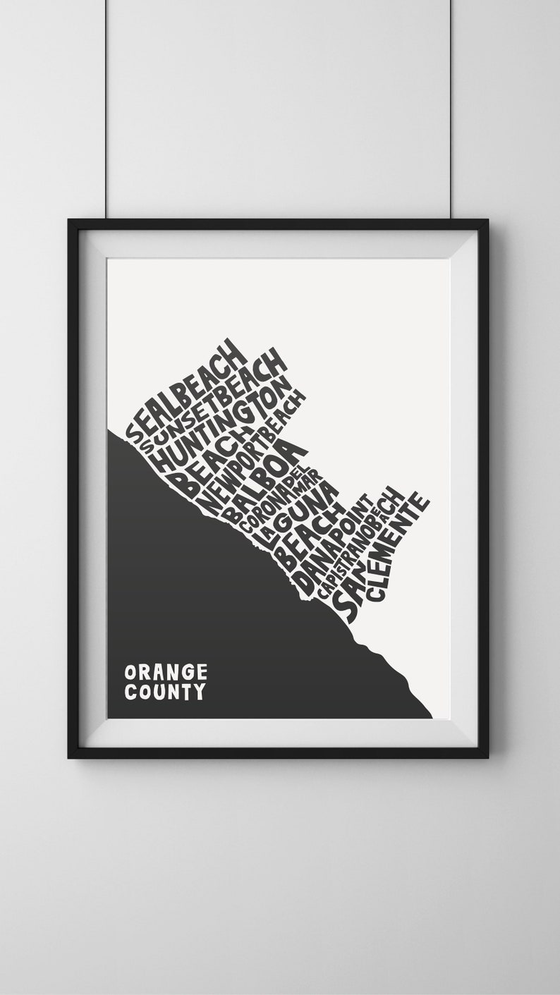 Map of Orange County | Beach Towns | Digital Download - Etsy