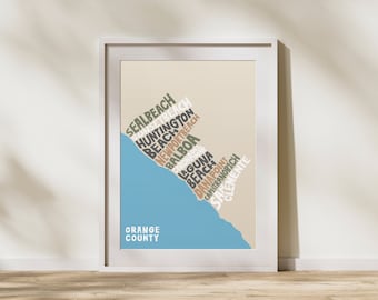 Map of Los Angeles Beach Towns Digital Download - Etsy