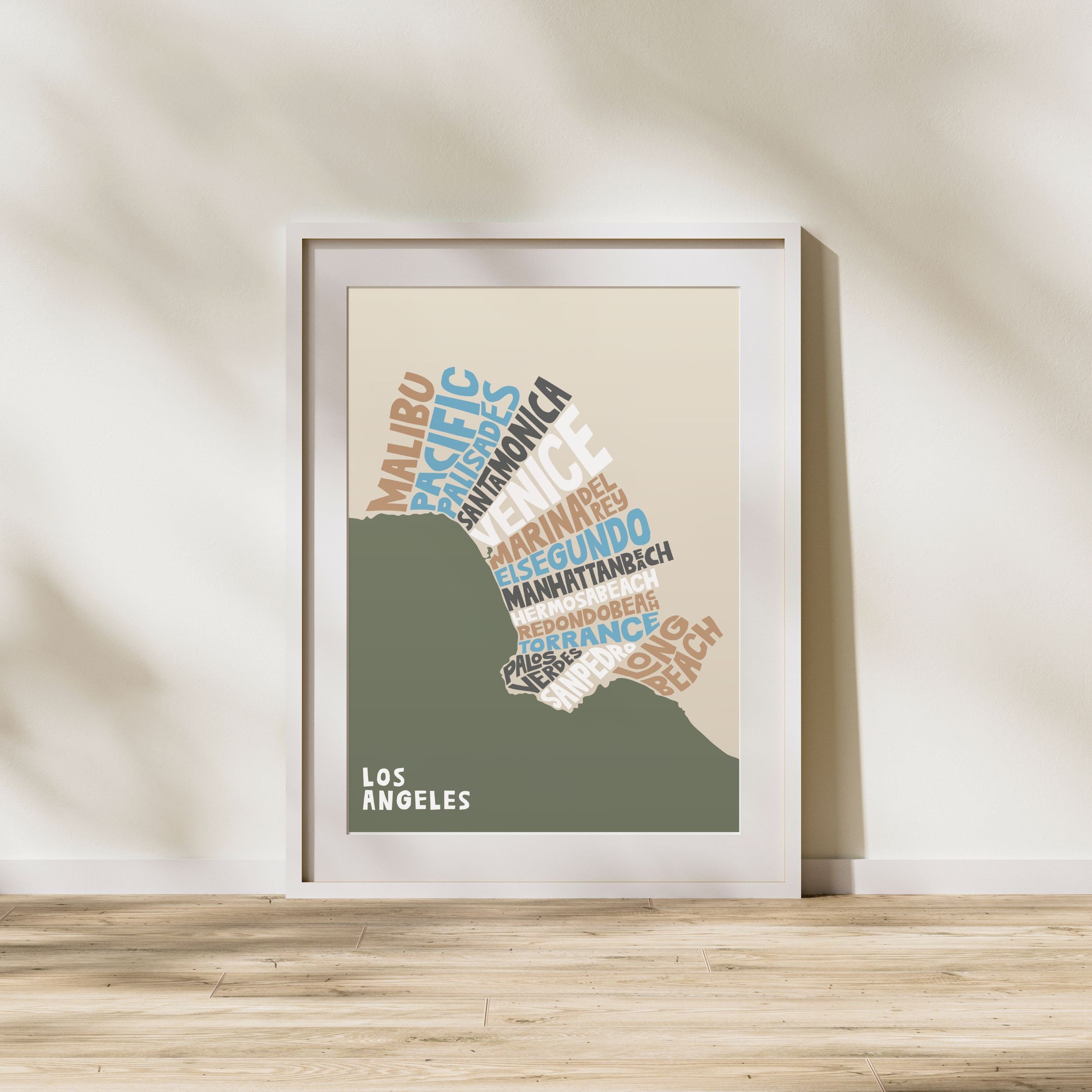 Map of Los Angeles | Beach Towns | Digital Download - Etsy