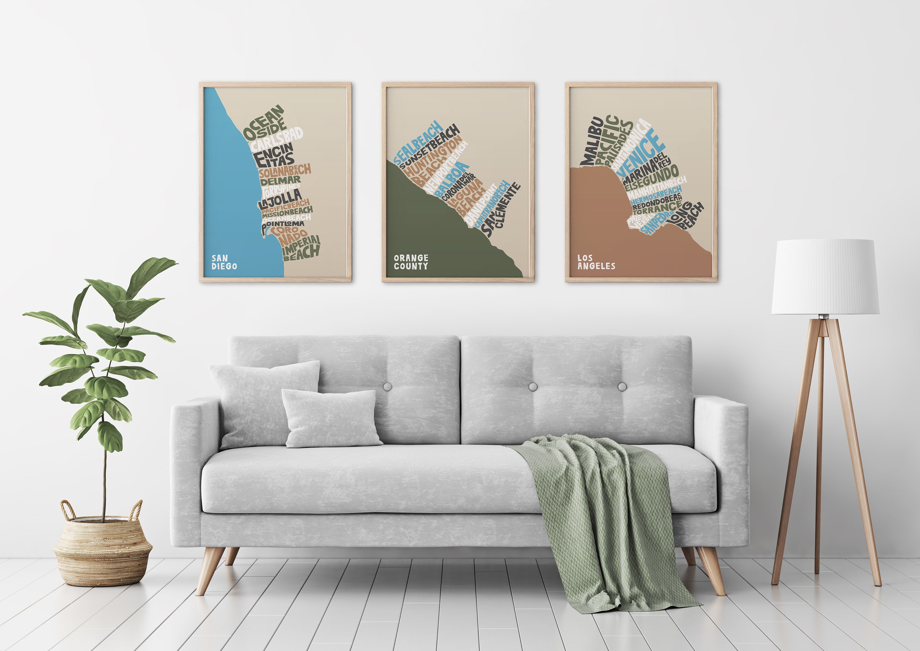 Map of Orange County | Beach Towns | Digital Download - Etsy