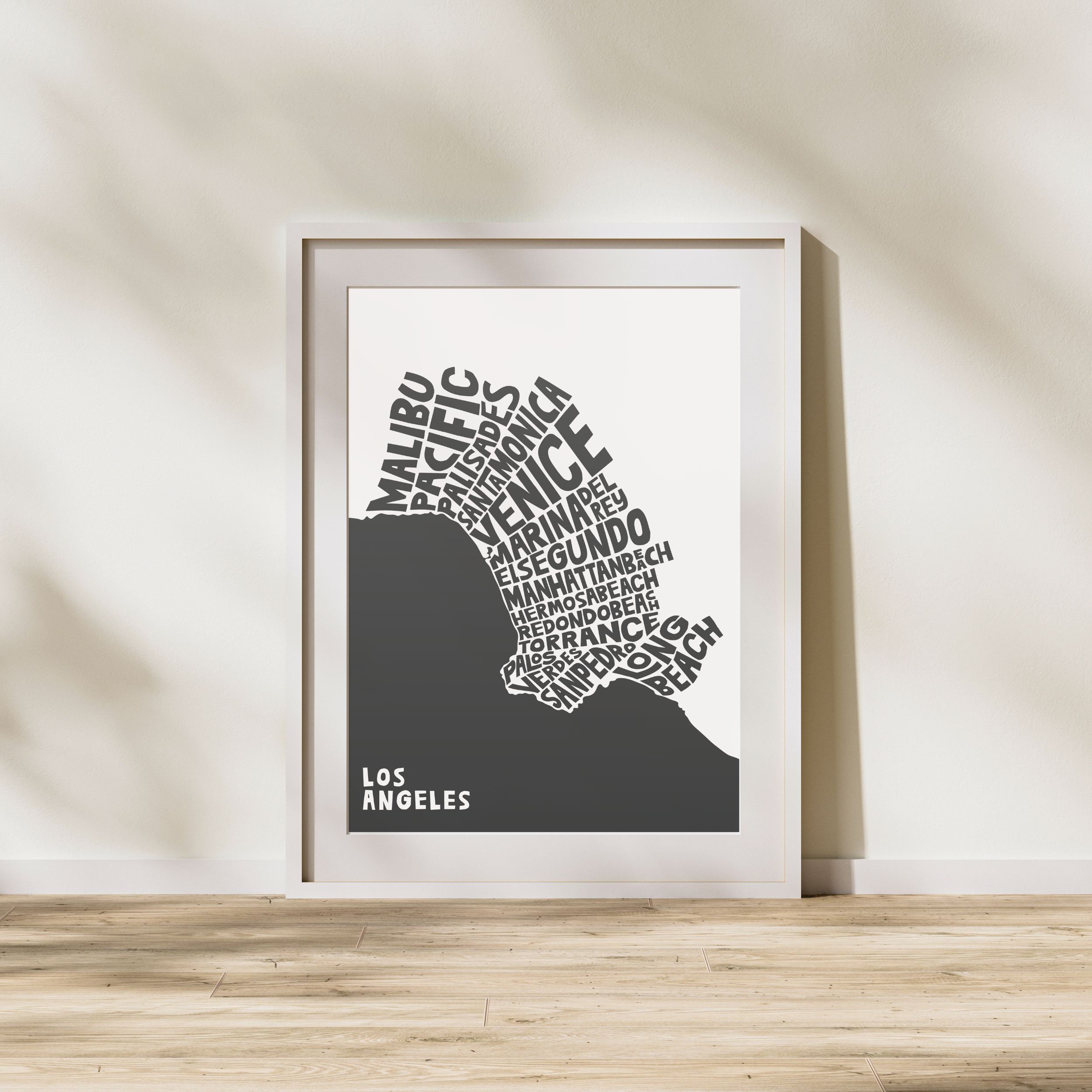 Map of Los Angeles | Beach Towns | Digital Download - Etsy