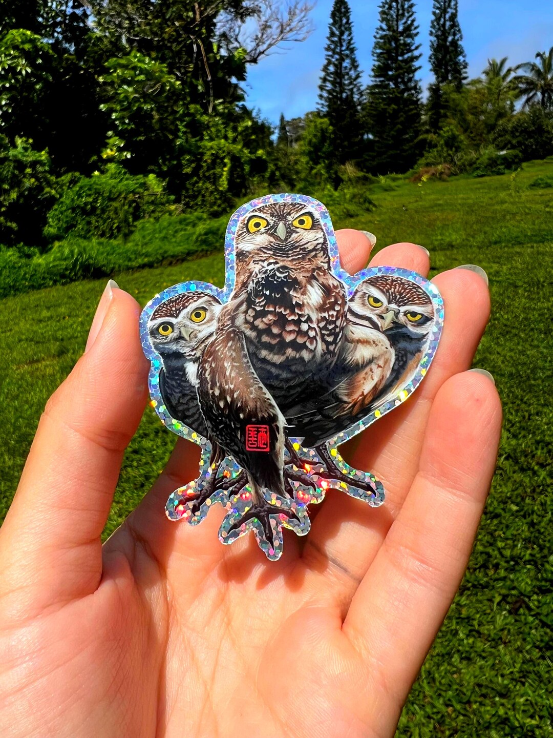 Burrowing Owls Glitter Sticker - Etsy