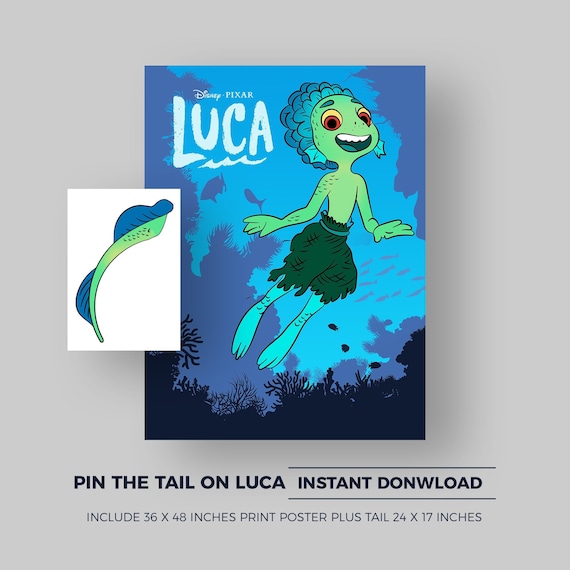 Digital Luca Party Game Printable Pin the Tail on Luca | Etsy
