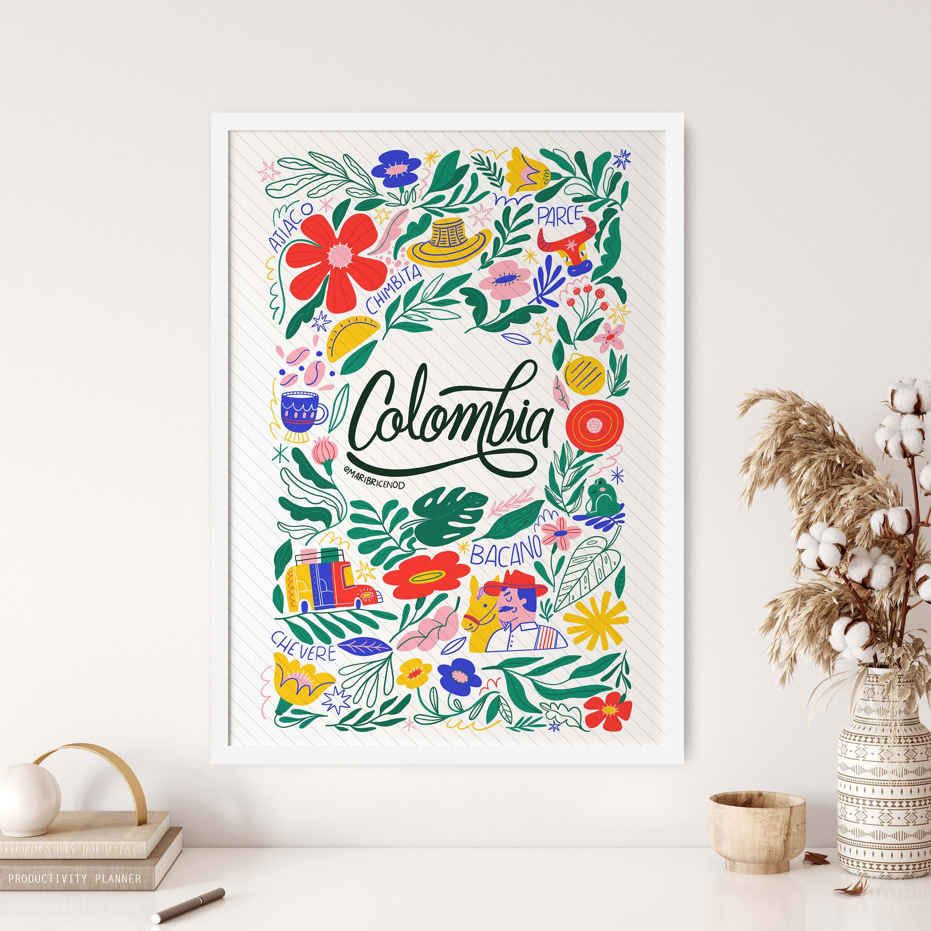 Colombia Poster 11x17 Inches, Barranquilla Print, Caribbean Travel ...