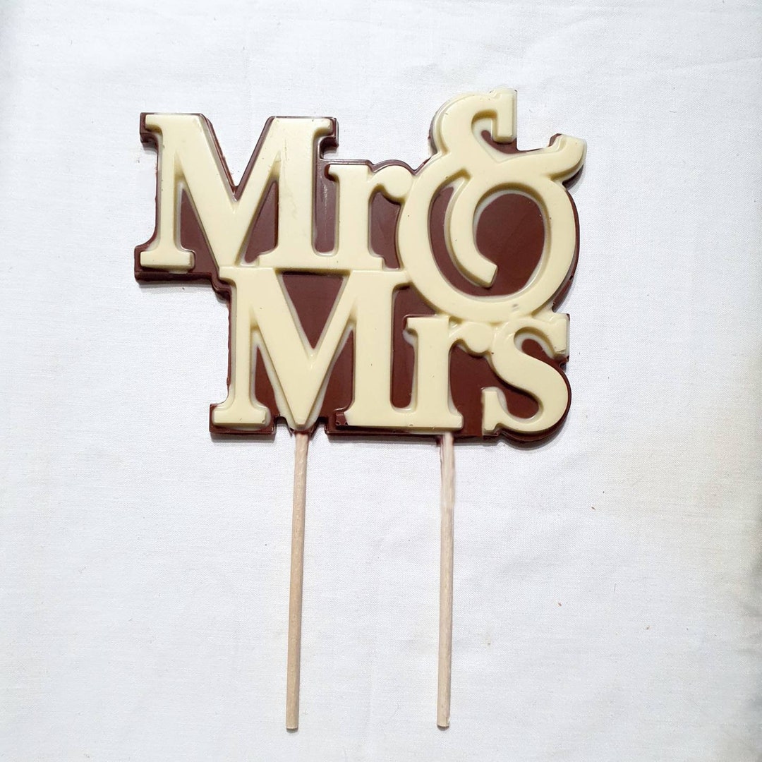 Chocolate Wedding Cake Topper. MR&MRS Cake Topper. Wedding - Etsy