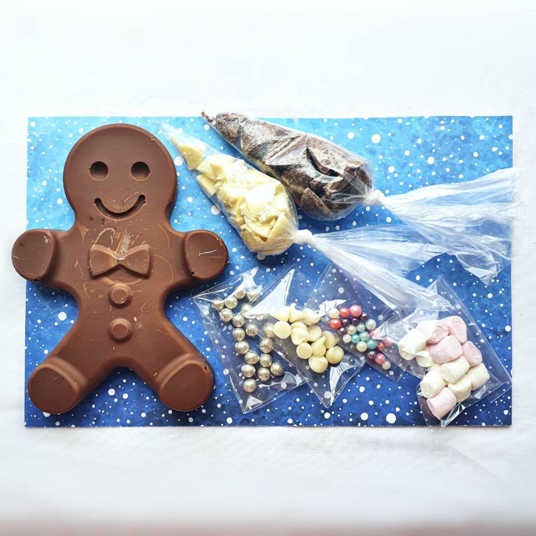 Christmas Chocolate Gingerbread Man Craft Kit: Belgian Chocolate - Etsy