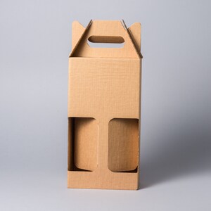 6 Pcs Kraft Carton Beer Bottle Carrier, Holder, Box With Handle, Gift ...