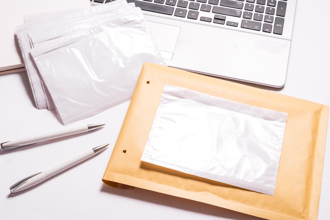 100 Pcs 7x 5 Clear Self Adhesive Poly Shipping Label Holder, Packing ...