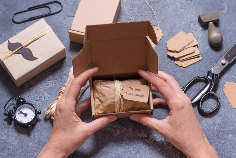 Lot of 25 Pcs 4x3 Inch Mini Kraft Carton Mailer Box With Cover, Folded ...