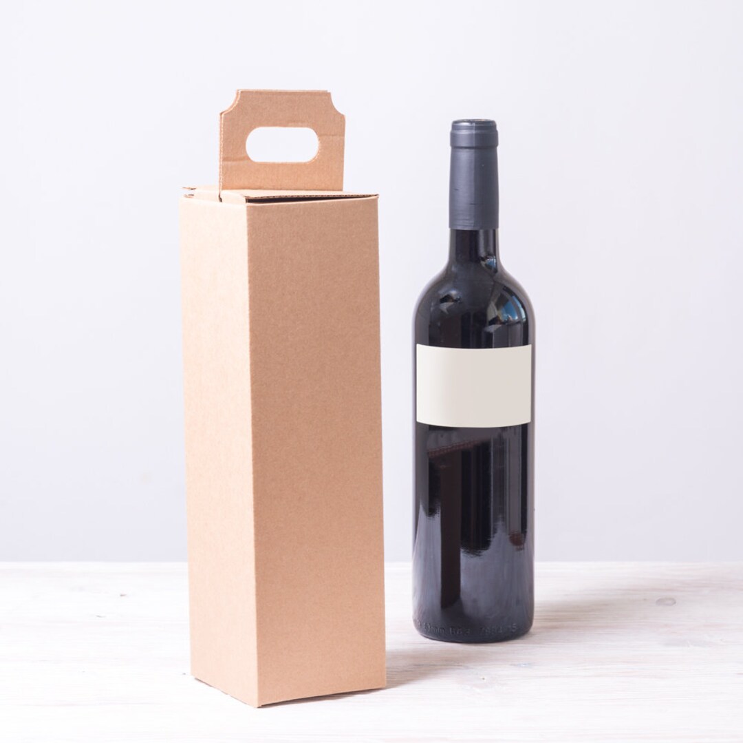 8 Pcs Kraft Carton Bottle Carrier, Holder, Box With Handle, Gift ...