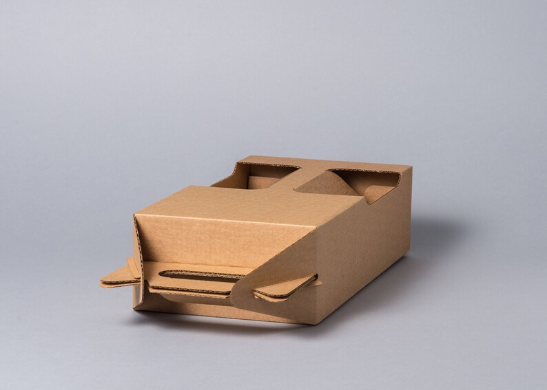 6 Pcs Kraft Carton Beer Bottle Carrier, Holder, Box With Handle, Gift ...