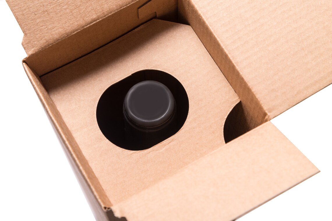 5 Pcs Kraft Carton Bottle Carrier, Holder, Gift Packaging for Vine or ...