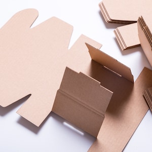 Lot of 20 Pcs 6x3 Inch Mini Kraft Carton Mailer Box With Cover, Folded ...