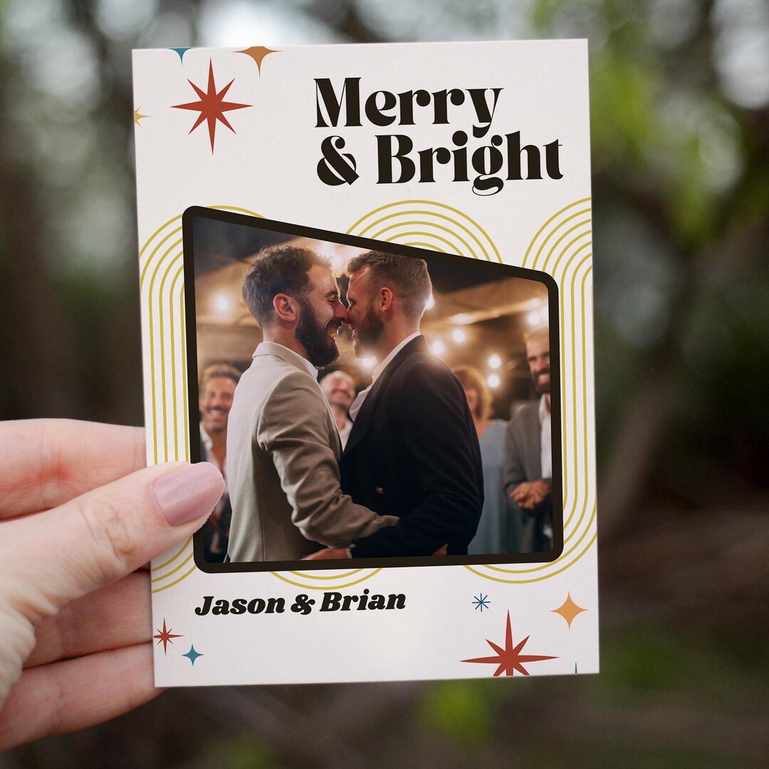 Minimalist Chic Holiday Cards: Mid-century Modern Holiday Card, Photo ...