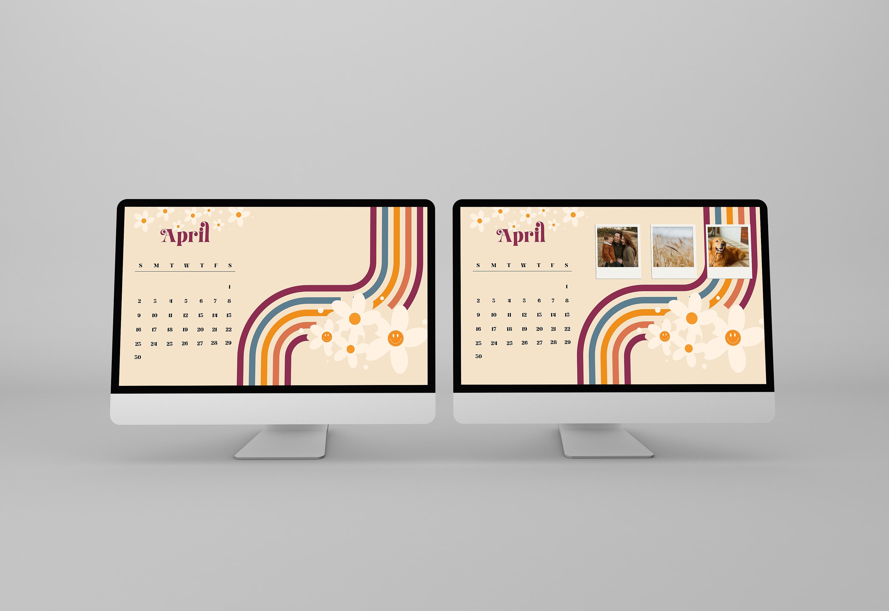 2023 Calendar Groovy Retro Desktop Wallpaper Laptop Organizer Retro ...