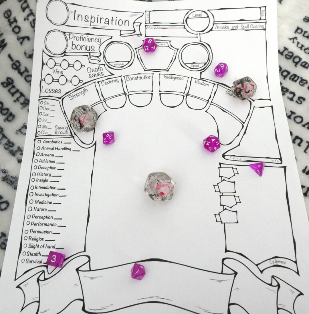 Dnd Draw Your Character Sheet DIGITAL DOWNLOAD - Etsy