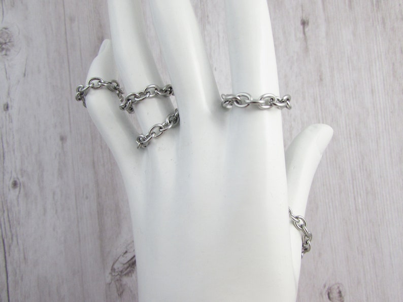 Stainless Steel Chain Ring Ring Size 3 4 5.5 6.5 8 10 | Etsy