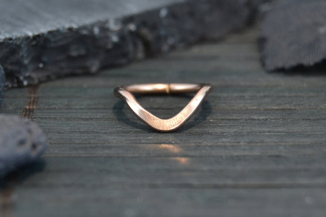 Rose Gold Smooth V Cartilage Earring - 14k Rose Gold Fill Seamless Ring ...