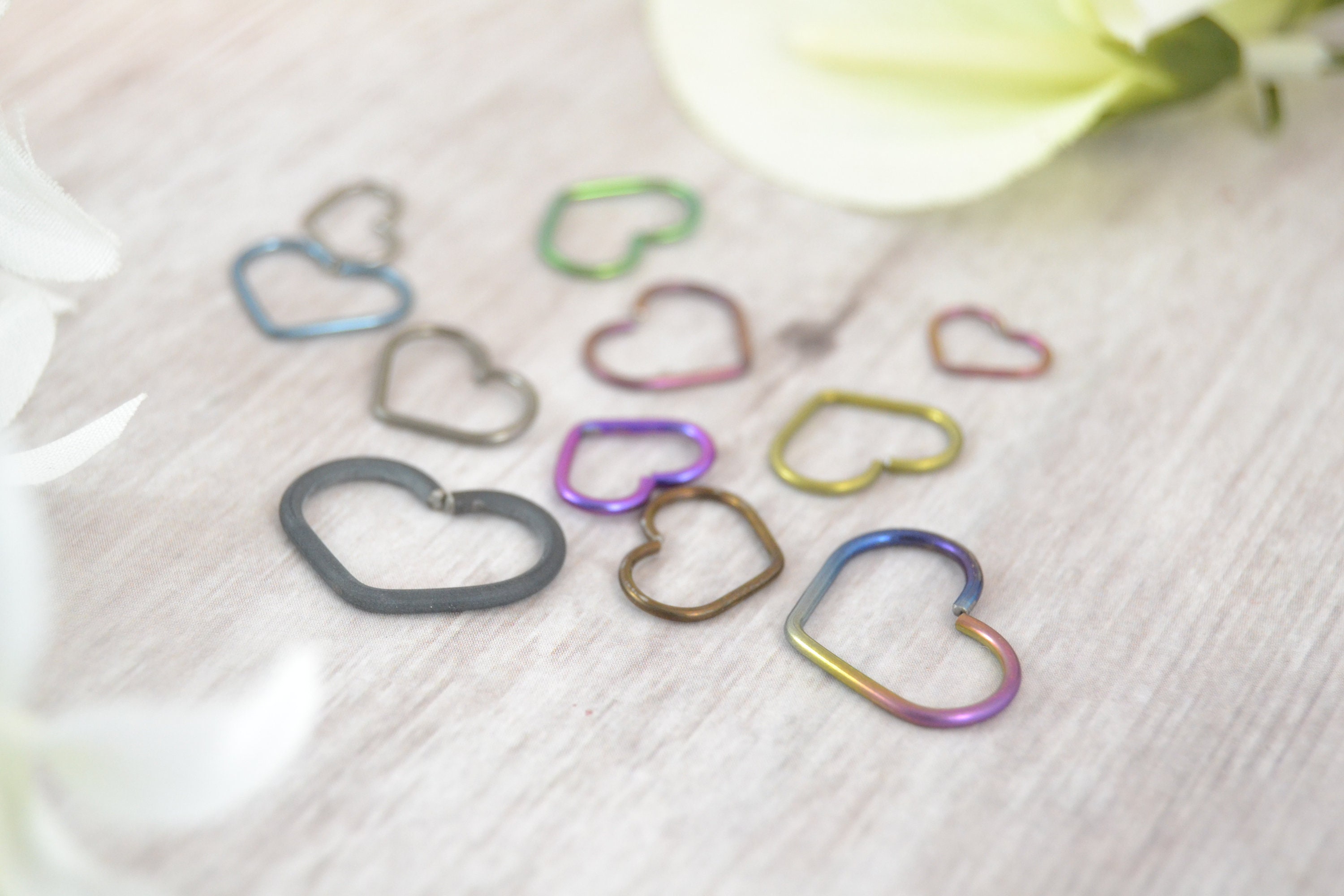 Color Niobium Heart Seamless Ring - 14g 16g 18g 20g 22g 24g Nose Ring ...
