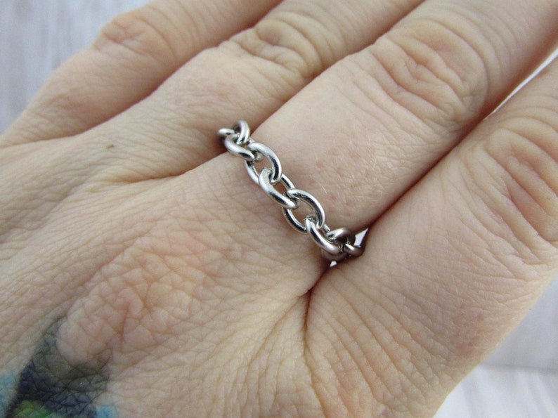 Stainless Steel Chain Ring Ring Size 3 4 5.5 6.5 8 10 | Etsy