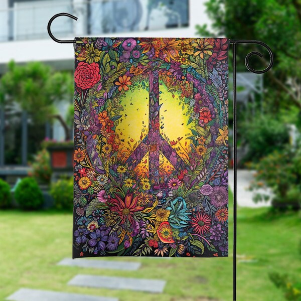 Floral Peace Sign - Etsy