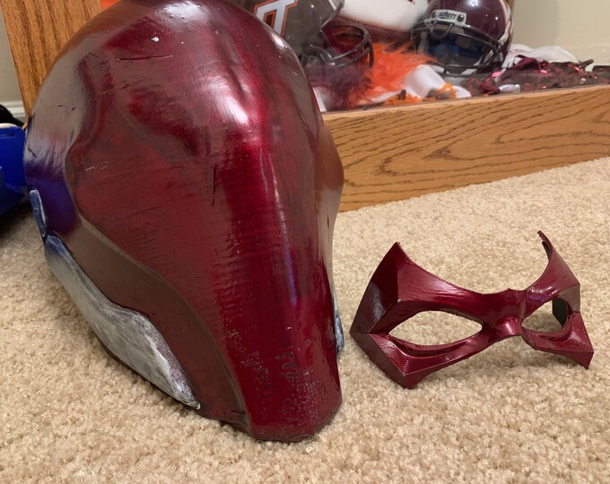 Red Hood Helmet and Domino Mask - Etsy