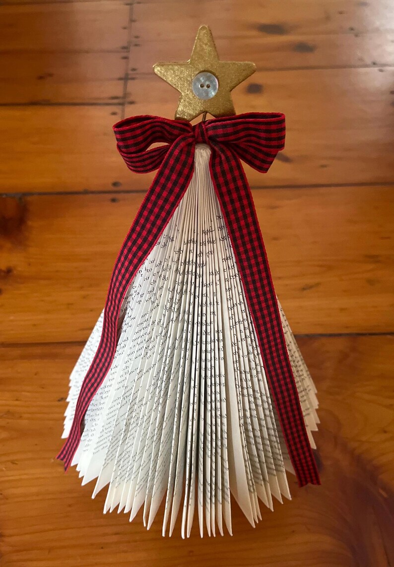 Book Page Tree With Spool Base - Etsy