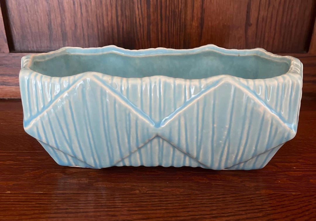 Mccoy Robin’s Egg Blue Diamond Planter - Etsy