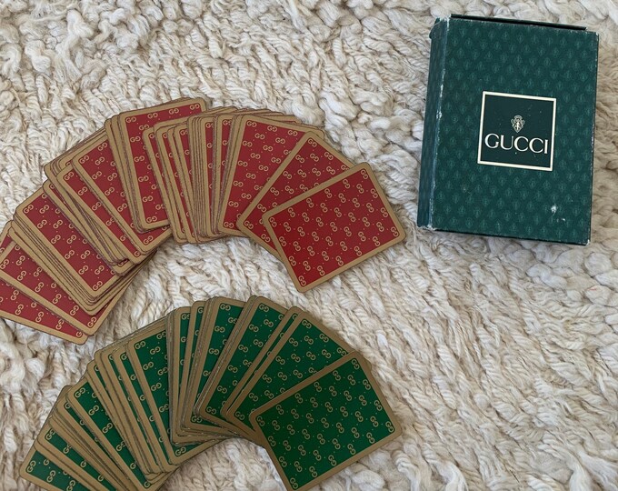 Vintage GUCCI Playing Cards Set of Cards Deck GG Monogram Poker Barware ...