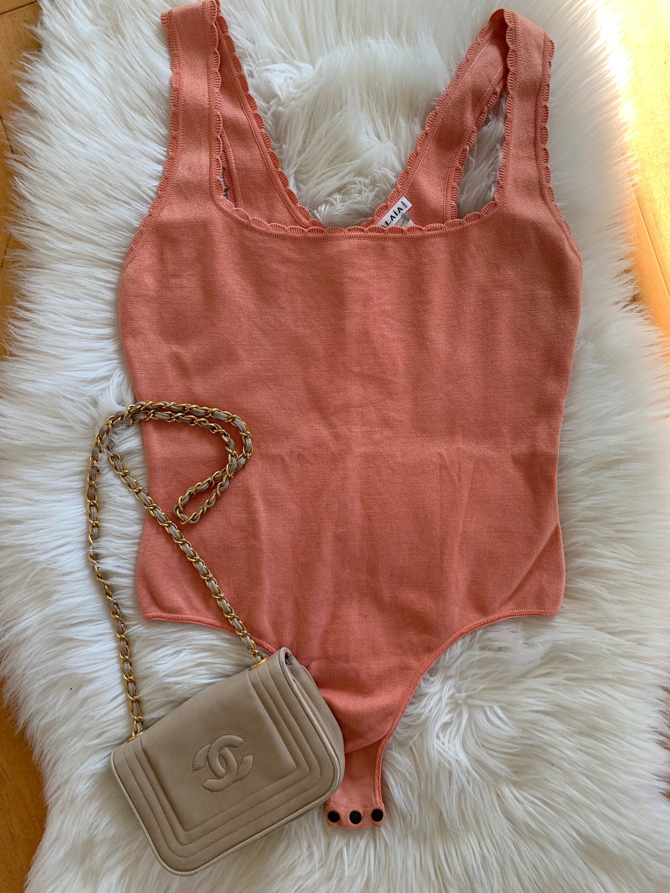 Vintage ALAIA Coral Knit Bodysuit Skirt Set, 90s Shapewear - Etsy