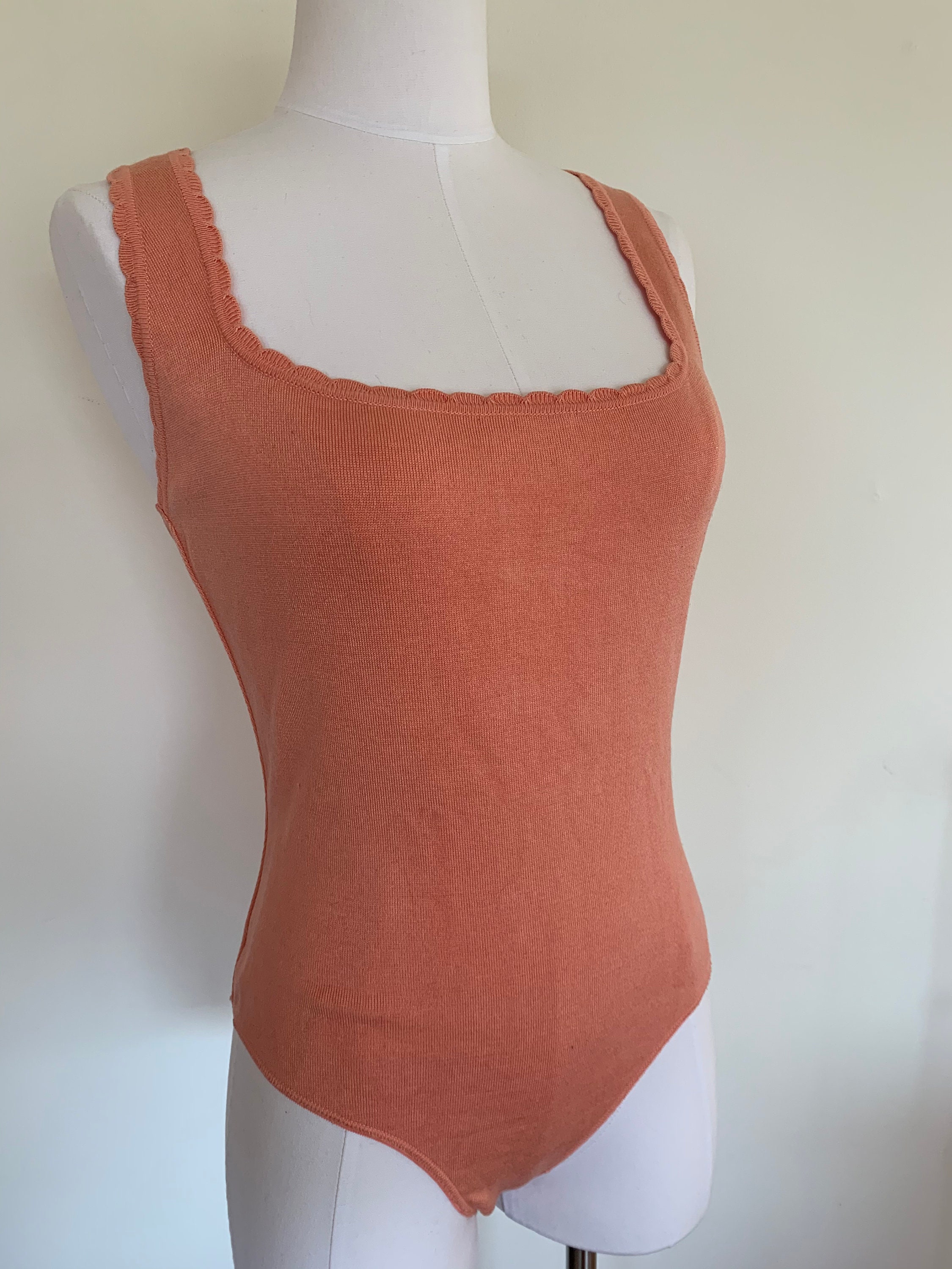 Vintage ALAIA Coral Knit Bodysuit Skirt Set, 90s Shapewear - Etsy