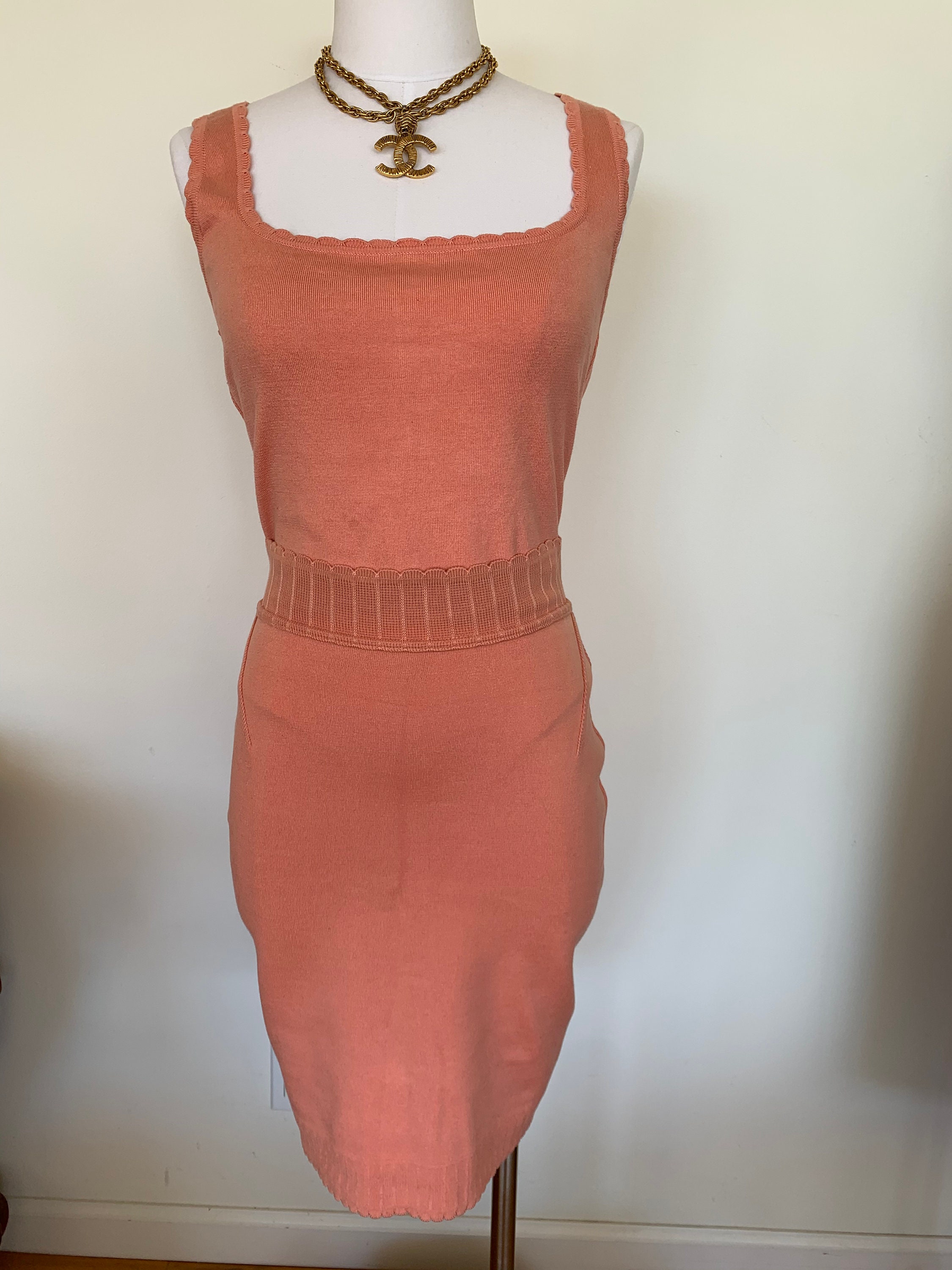 Vintage ALAIA Coral Knit Bodysuit Skirt Set, 90s Shapewear - Etsy