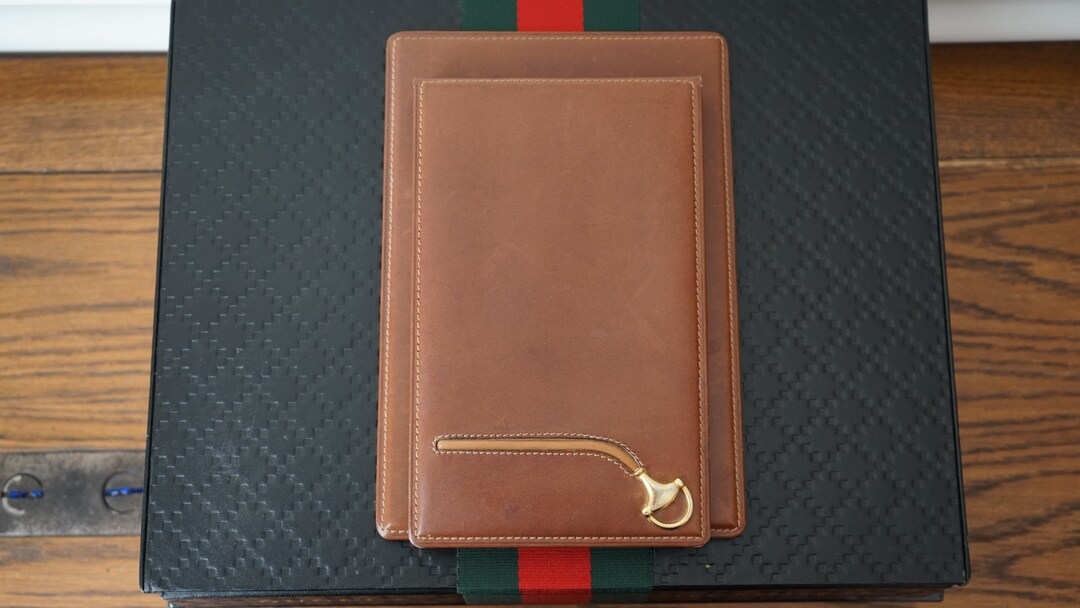Vintage Gucci 1970s Brown Leather Horsebit Memo Pad Notebook - Etsy