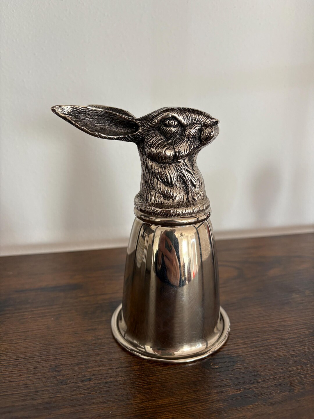 Vintage Gucci Silver Rabbit Hare Head Stirrup Cup Barware Goblet ...