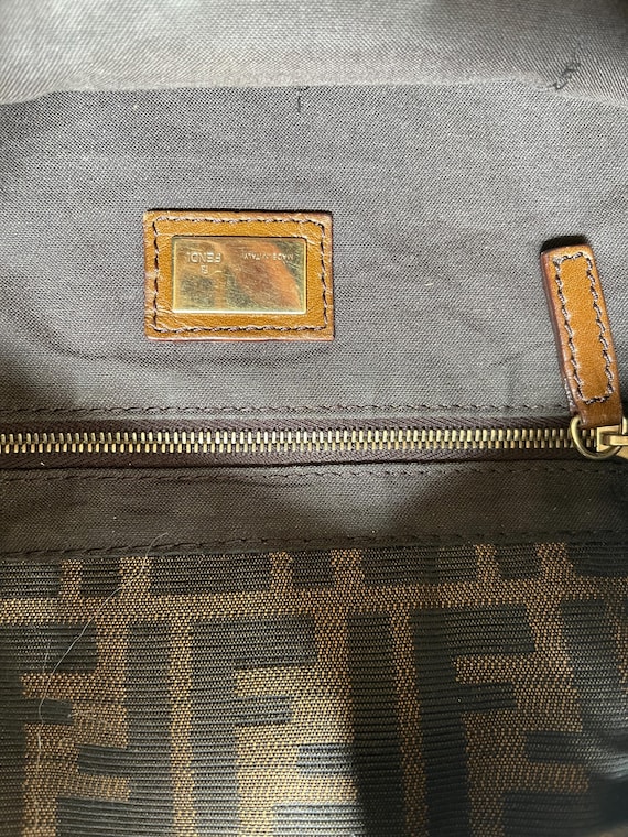 RARE Vintage FENDI Zucca Logo Monogram Leather Satche… - Gem