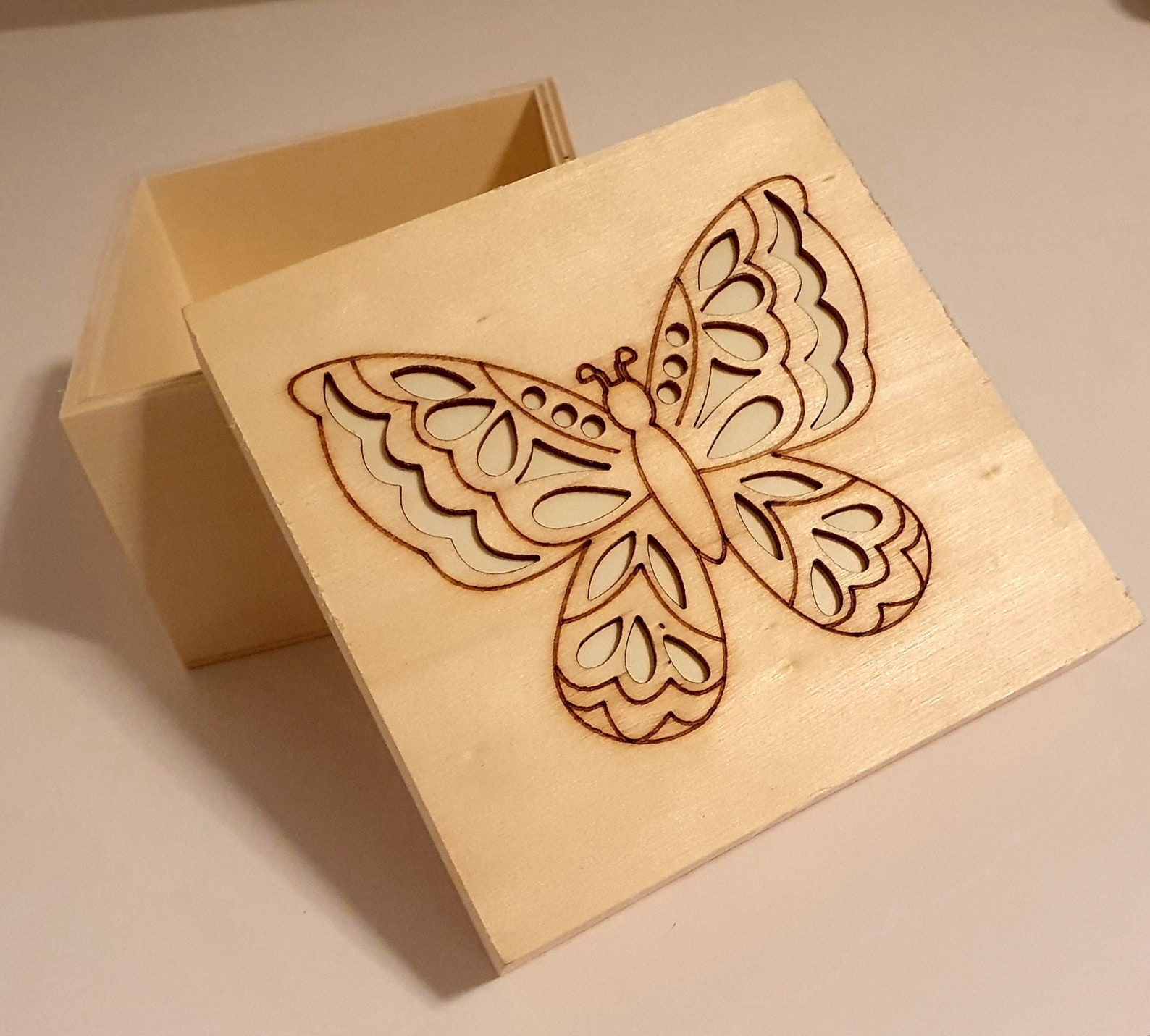 Wooden glow in the dark butterfly box | Etsy