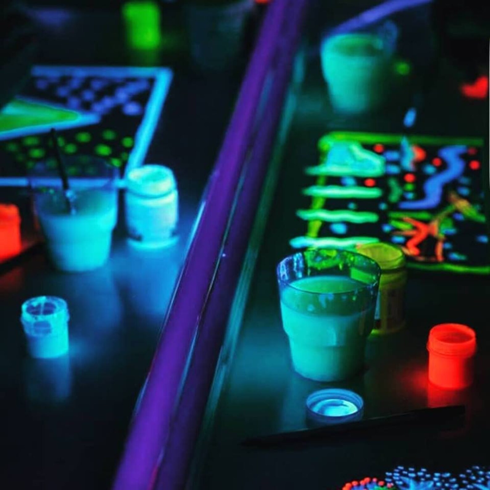 Glow in the dark ART paintBOX 8 pcs Luminous Fluorescent | Etsy