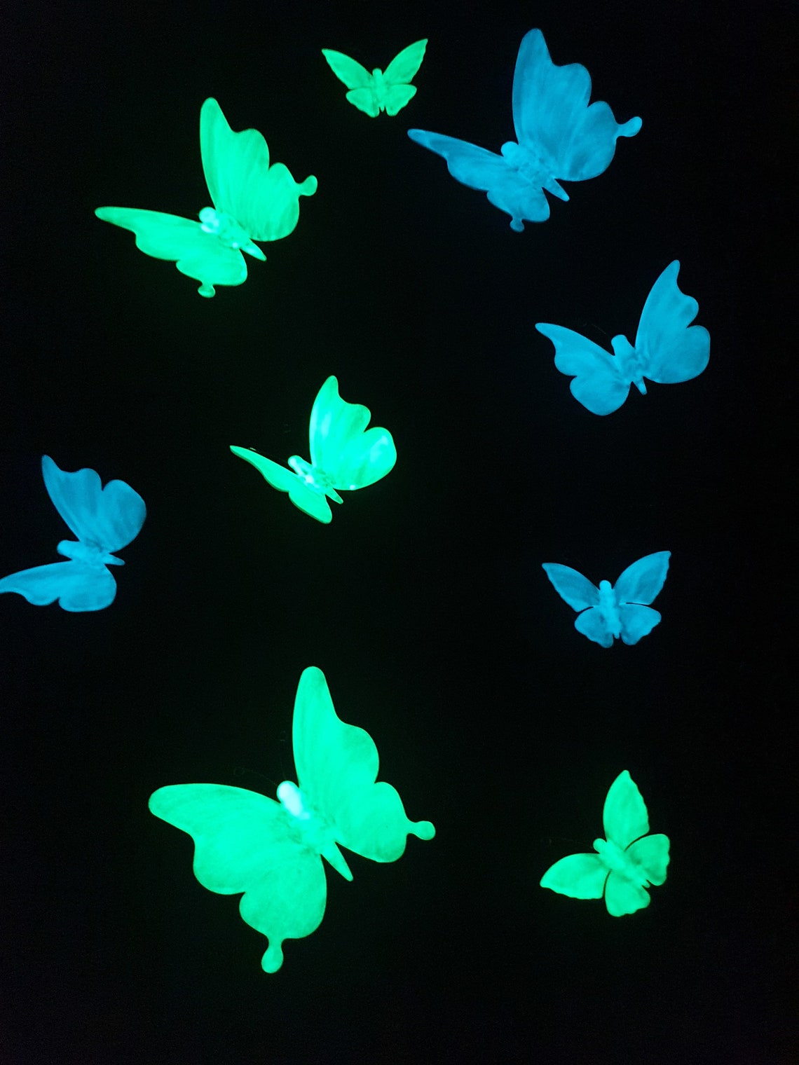 Glow in the dark 3D butterfly wall stickers glowing up to 8 | Etsy