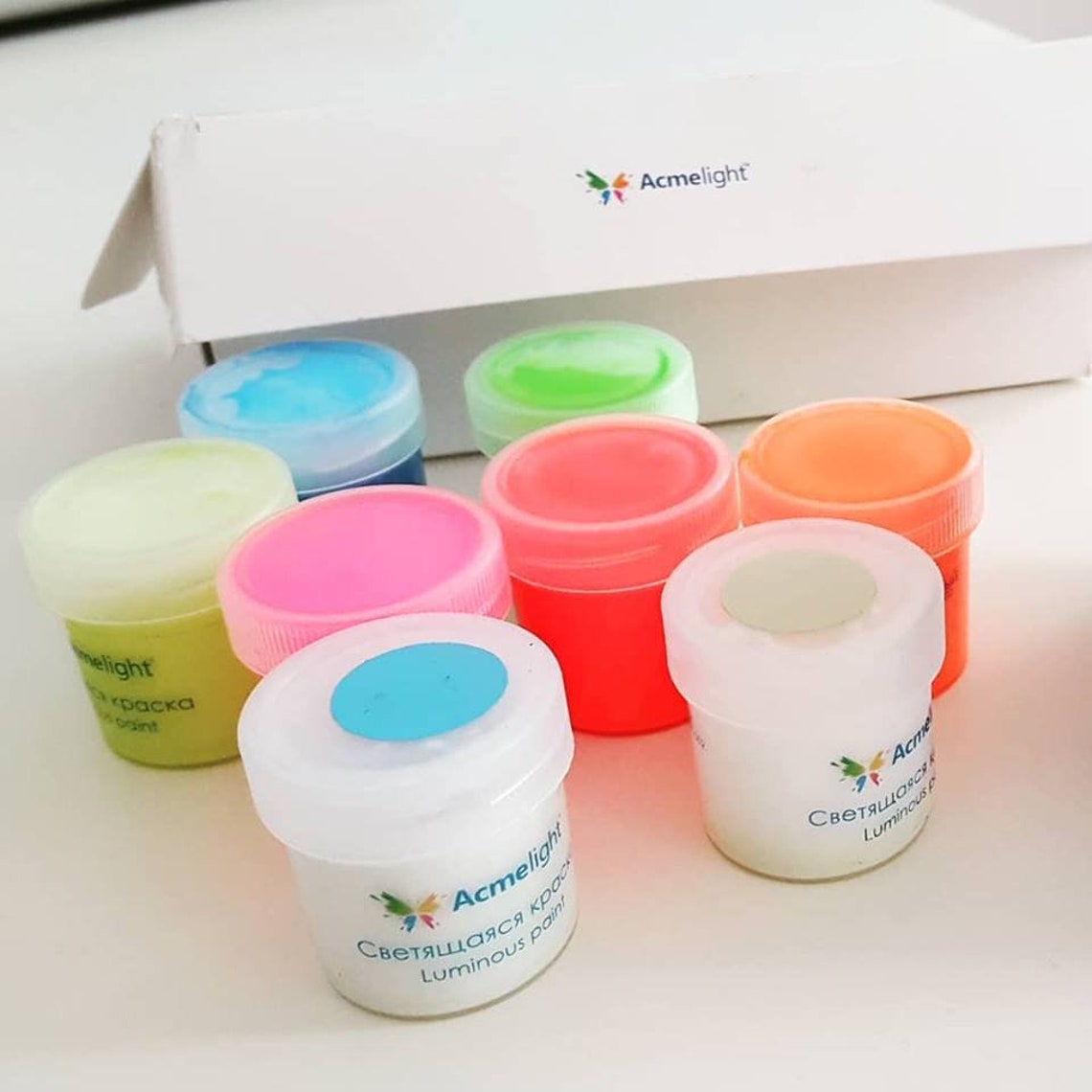 Glow in the dark ART paintBOX 8 pcs Luminous Fluorescent | Etsy