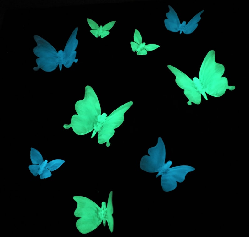 Glow in the Dark 3D Butterfly Wall Stickers Glowing up to 8 - Etsy
