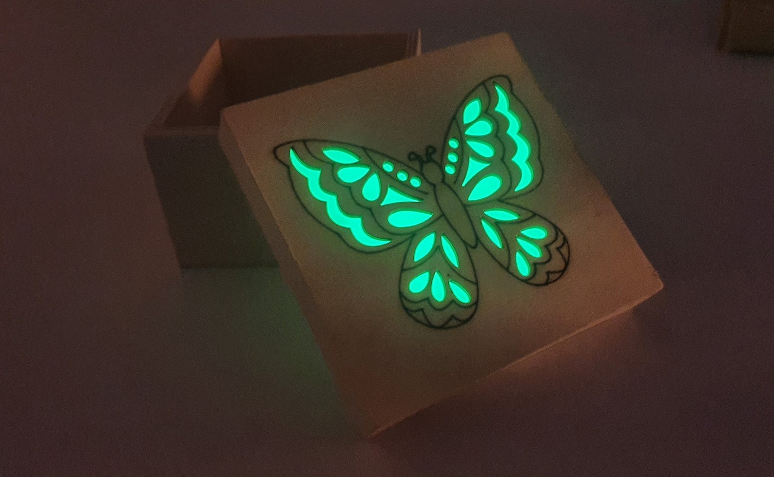 Wooden Glow in the Dark Butterfly Box - Etsy