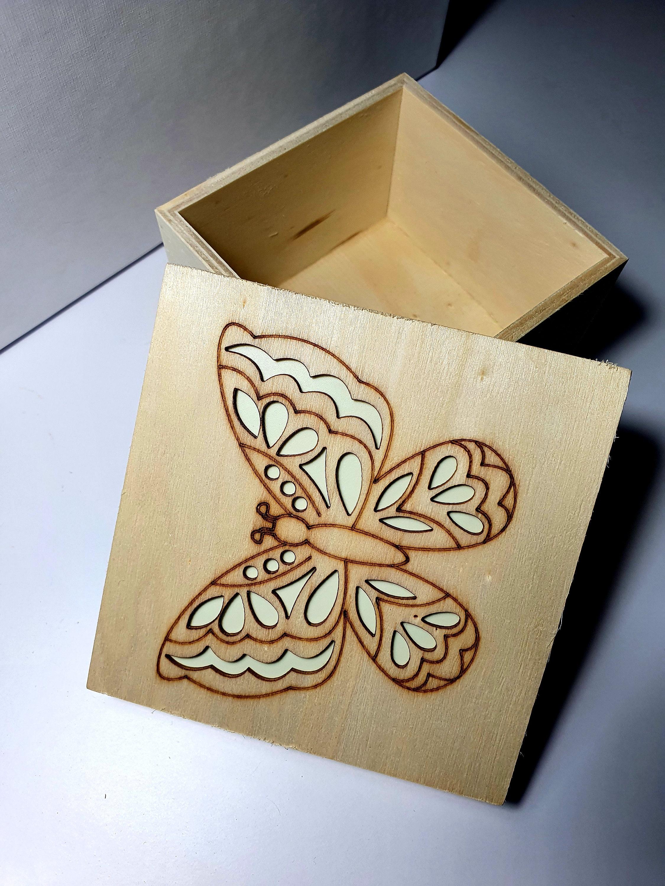 Wooden glow in the dark butterfly box | Etsy