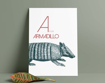 Alphabet Wall Art Printable ABC Print Nursery Poster Girls - Etsy