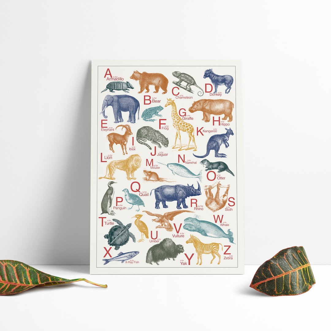 Animal Alphabet Print Nursery Poster - Etsy