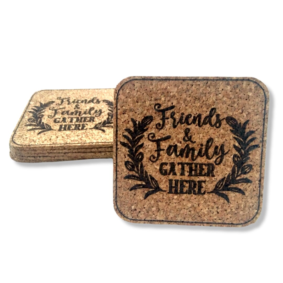 Engraved Cork Coasters - Family Quote - Set of 6 - Etsy