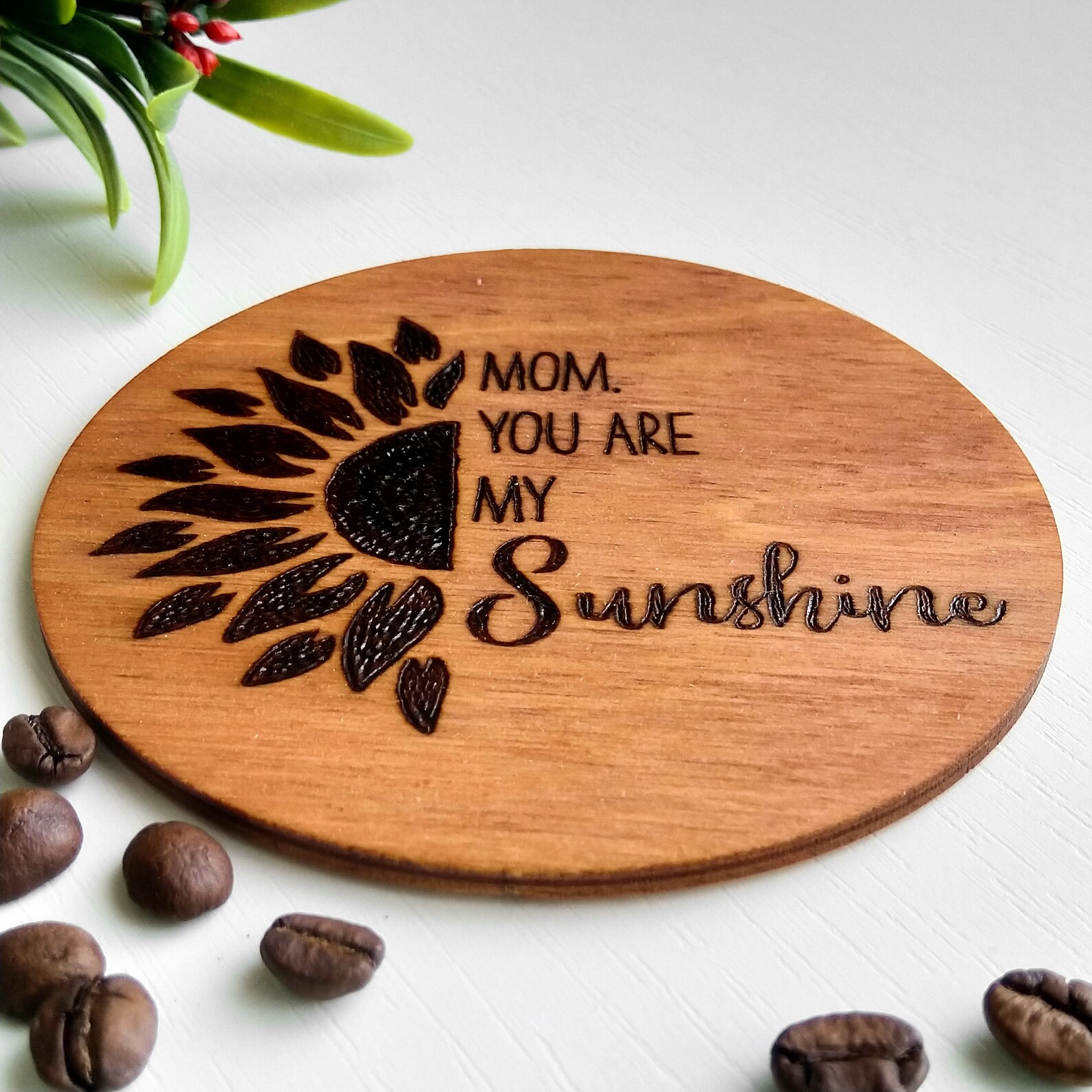 Wooden Coffee Mug Coasters for Mom Handcrafted Coasters Made From Birch ...
